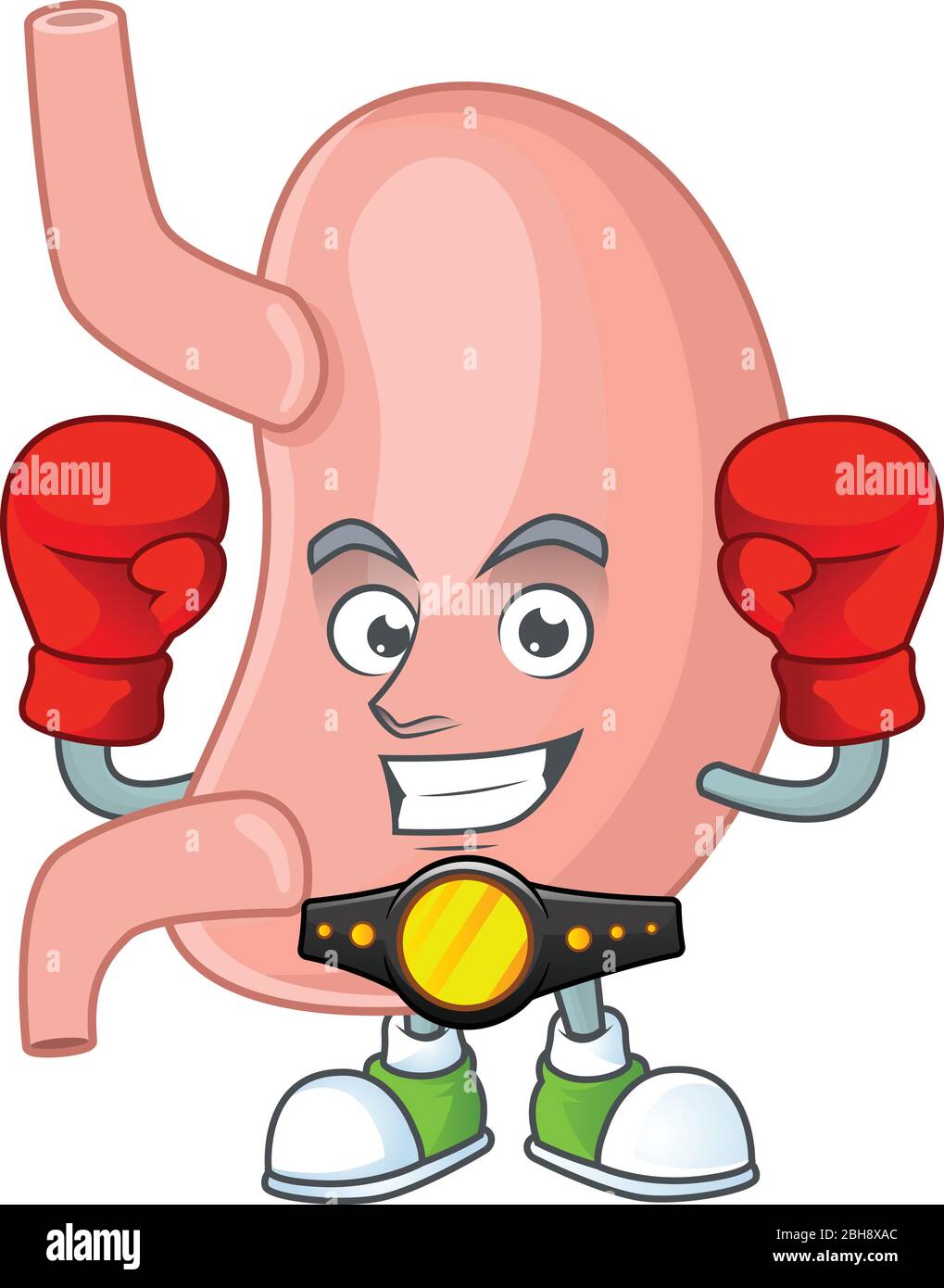A sporty stomach boxing athlete cartoon mascot design style Stock ...