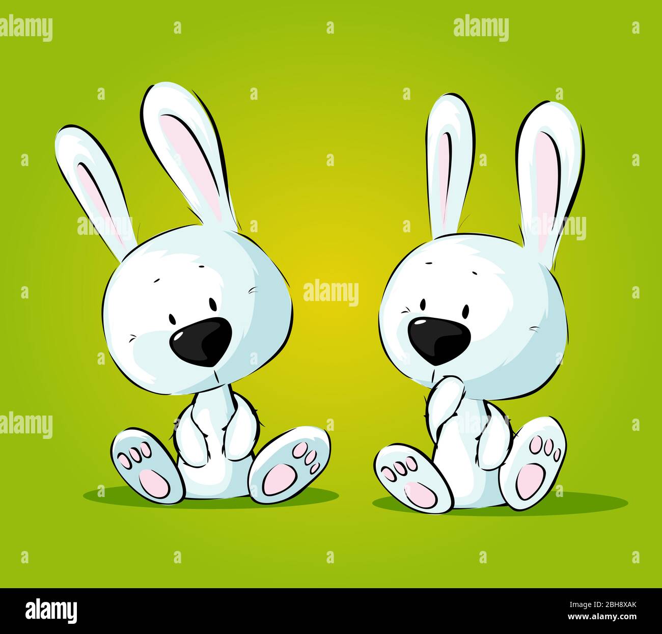 White Bunnies Twins Vector Illustration Stock Vector Image & Art - Alamy