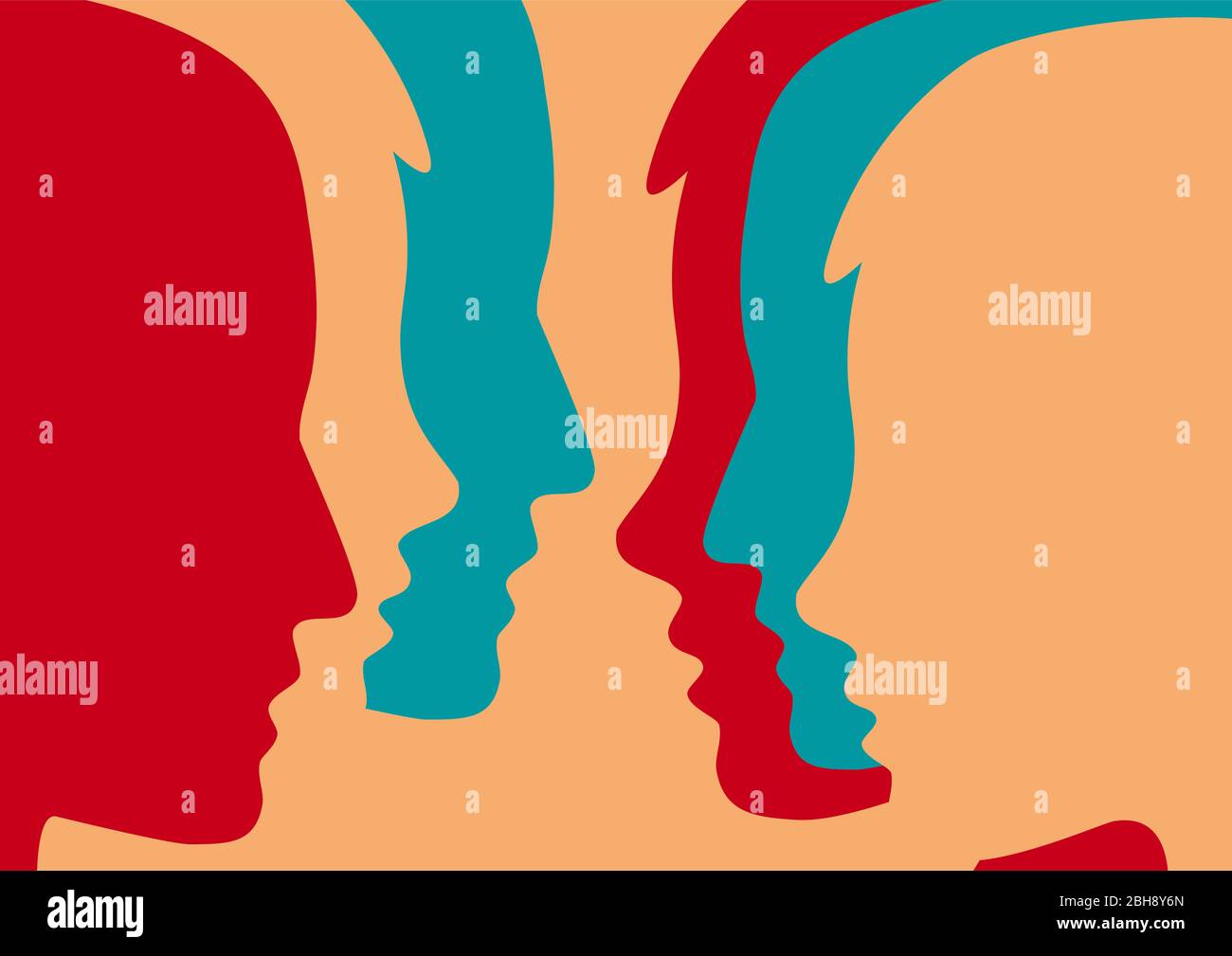 Abstract people and crowd. Concept of dialogue between people, meeting ...