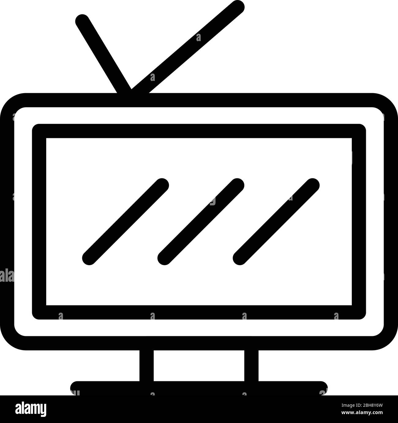 Tv set icon, outline style Stock Vector Image & Art - Alamy