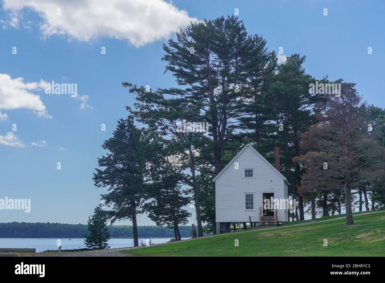 Bath, Maine, USA: A small outbuilding on the grounds of the Maine ...