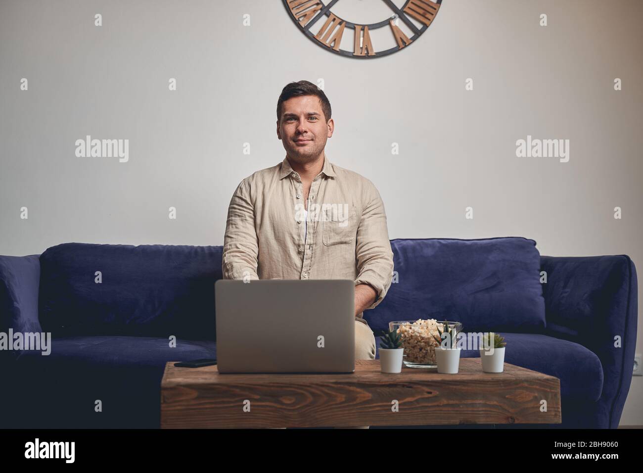 Calm relaxed man sitting hi-res stock photography and images - Alamy
