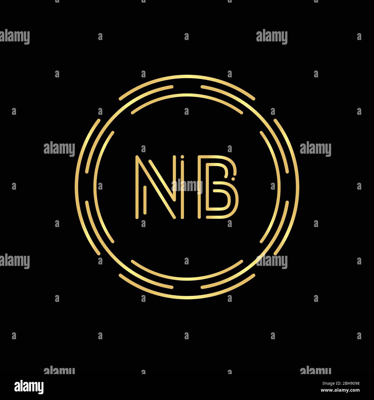 Initial Letter NB Logo Design Vector Template. Digital Abstract NB ...
