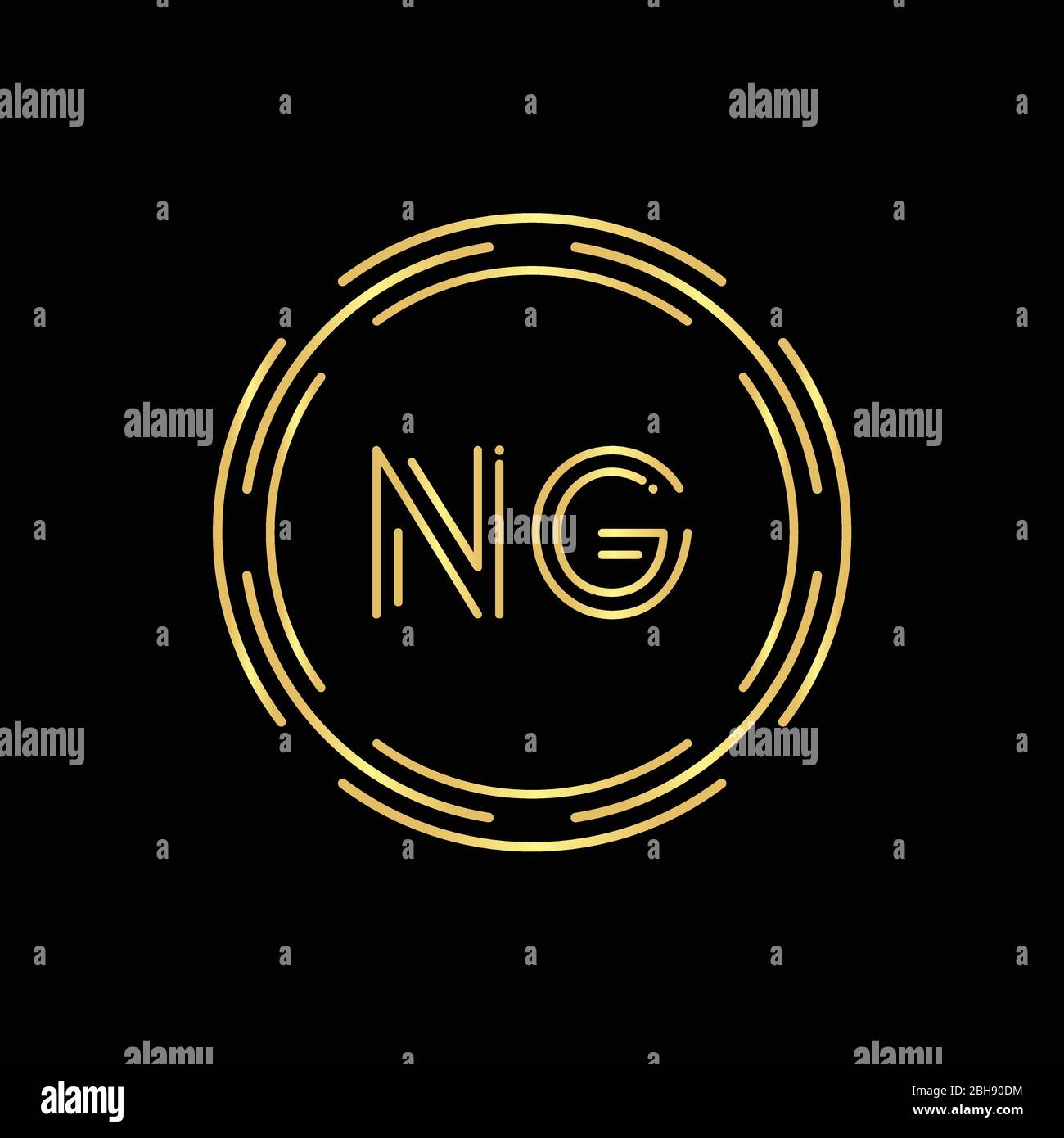 Initial Letter NG Logo Design Vector Template. Digital Abstract NG ...