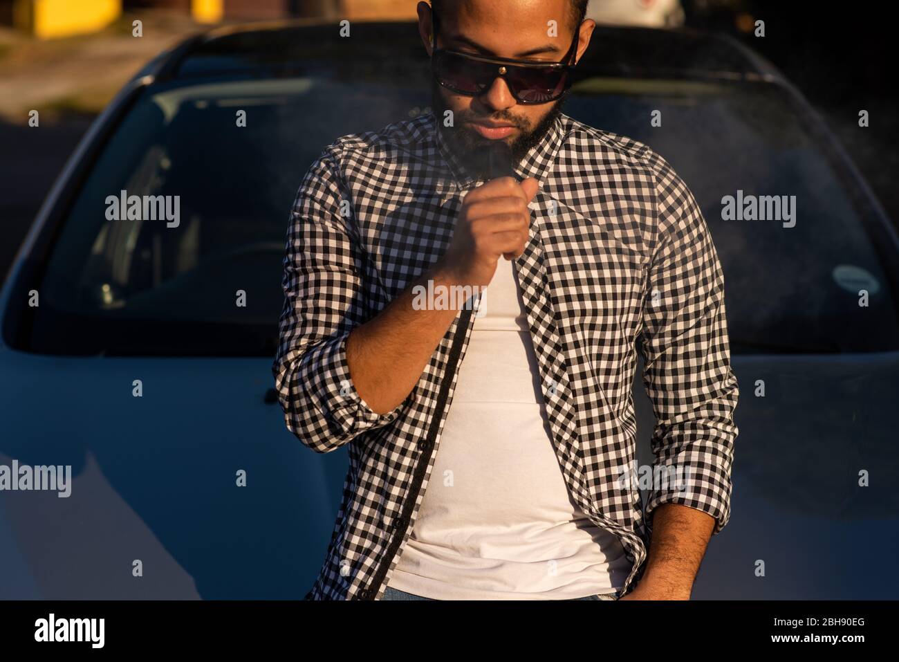 Person inhaling hi-res stock photography and images - Alamy