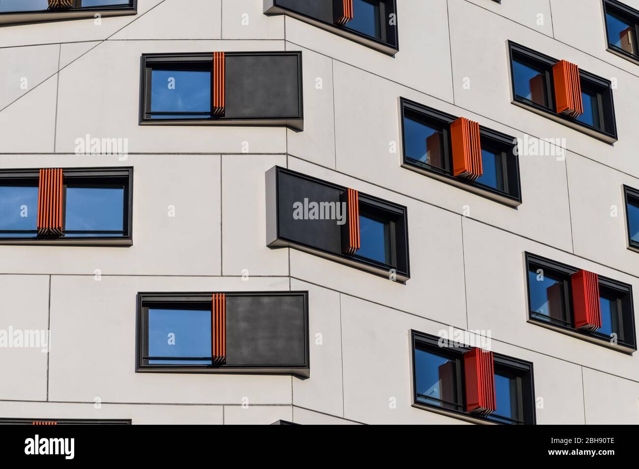 Detail of colorful windows in a modern architecture building. Windows ...