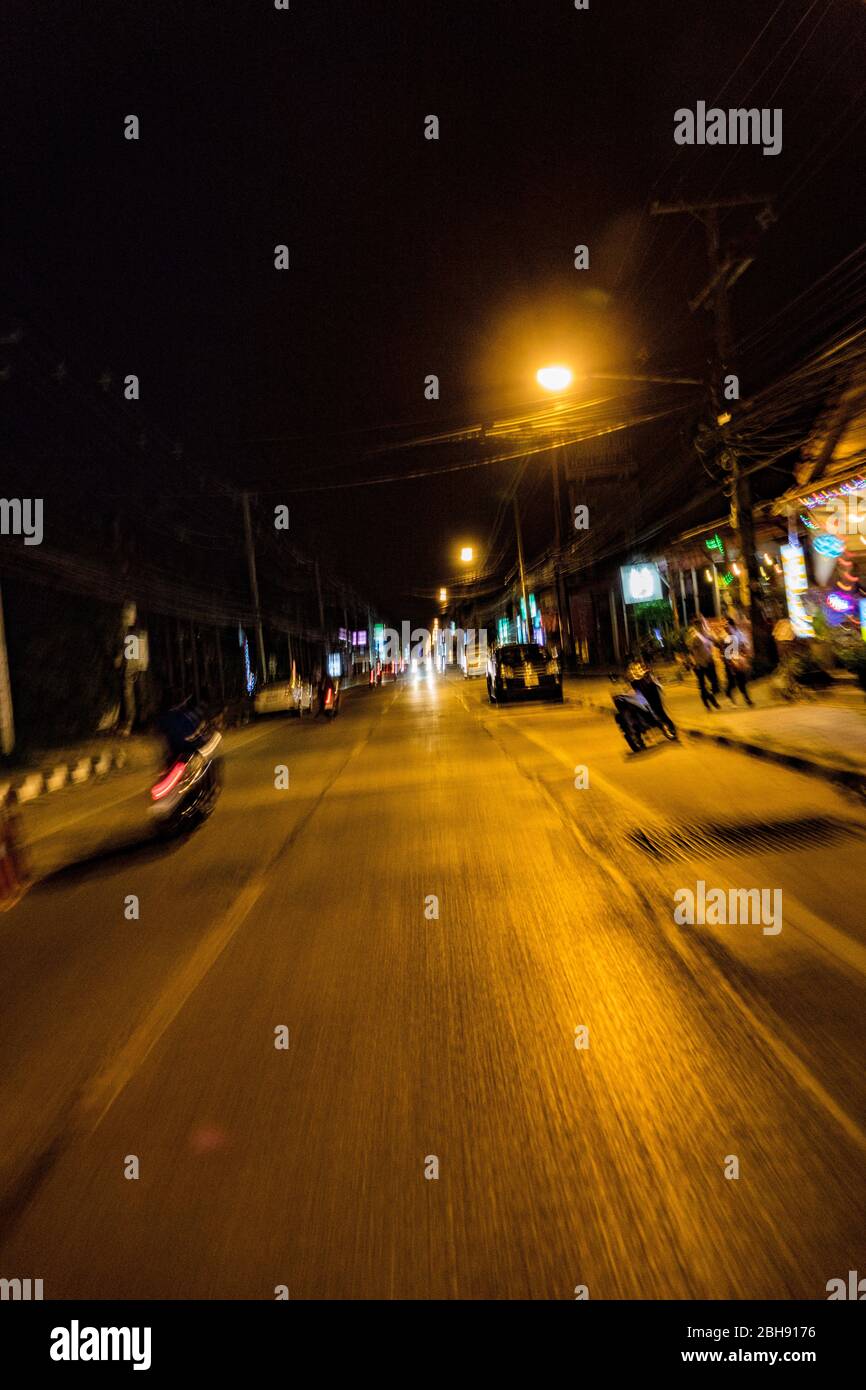 Long exposure of a road at night with a lot of speed Stock Photo - Alamy