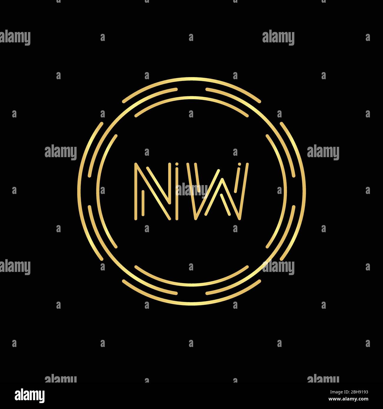 Initial Letter NW Logo Design Vector Template. Digital Abstract NW ...