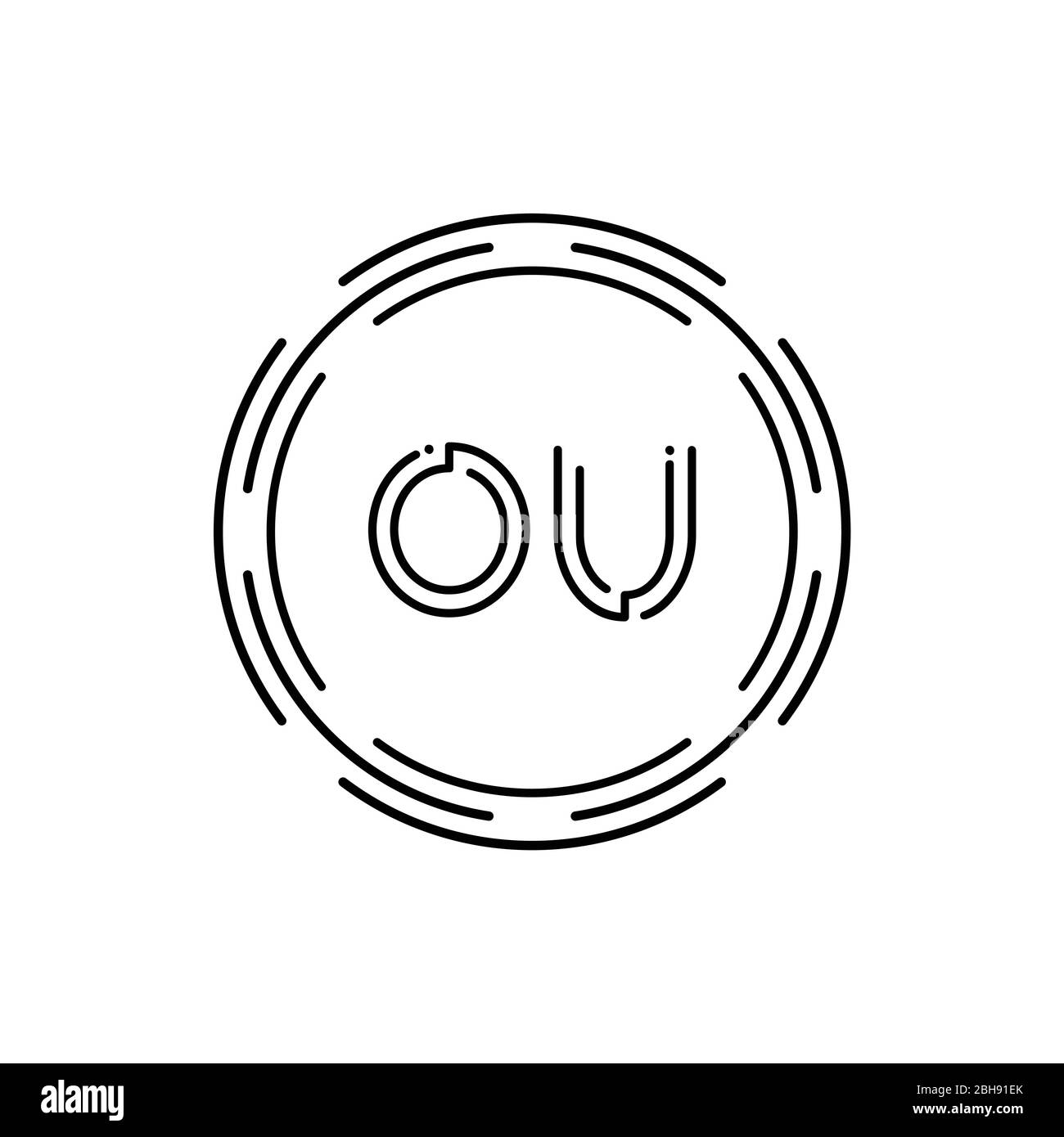 Initial Monogram Letter OU Logo Design Vector Template. Digital ...