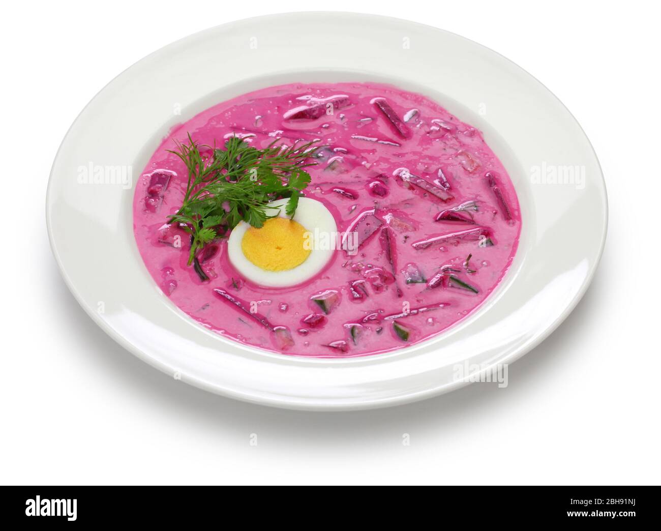 saltibarscai, cold beet soup with kefir, lithuanian borscht Stock Photo ...