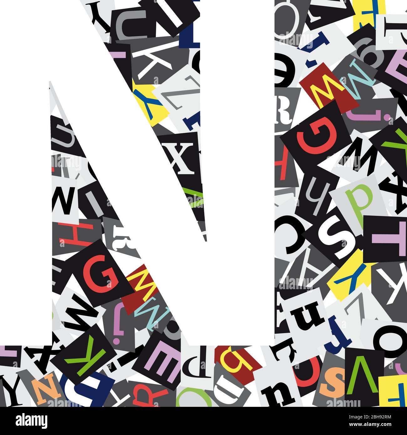 Vector geometric initial letter N on confused alphabet Stock Vector ...