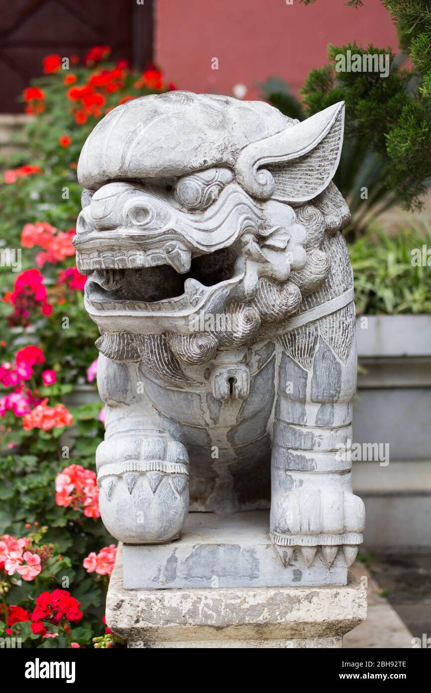 Chinese stone lion Stock Photo - Alamy