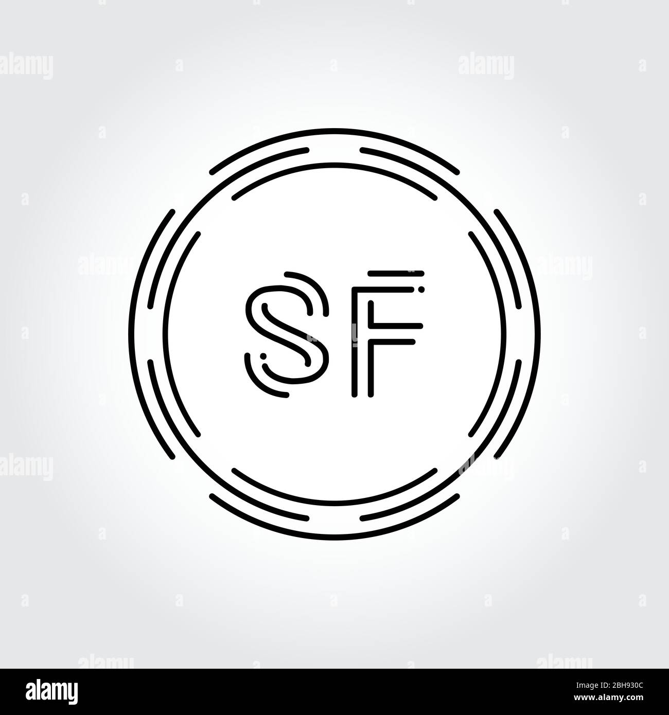 Initial SF Logo Design Creative Typography Vector Template. Digital ...