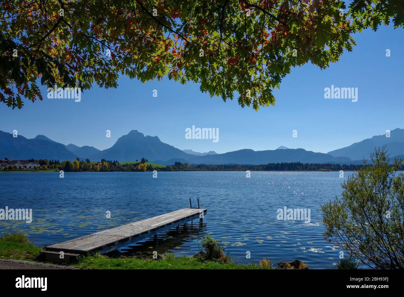 Boardwalk lake hopfensee in bavaria hi-res stock photography and images ...