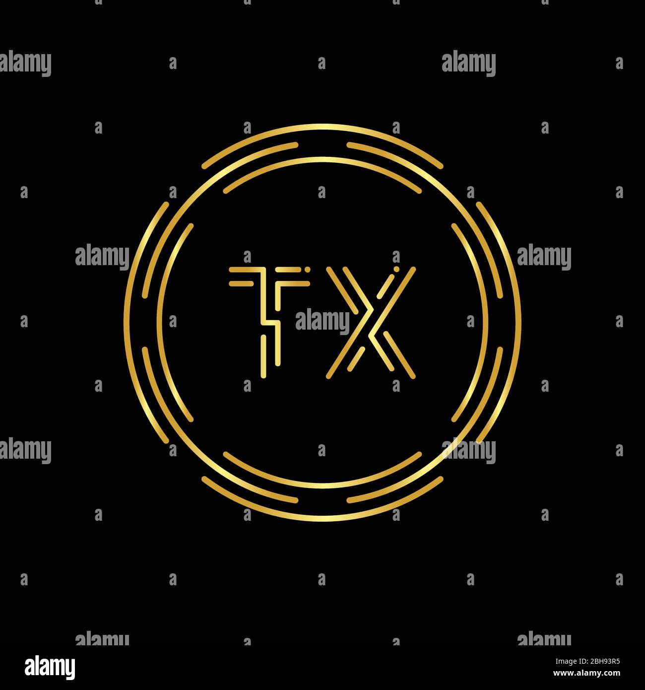 Initial Letter TX Logo Creative Typography Vector Template. Circle ...