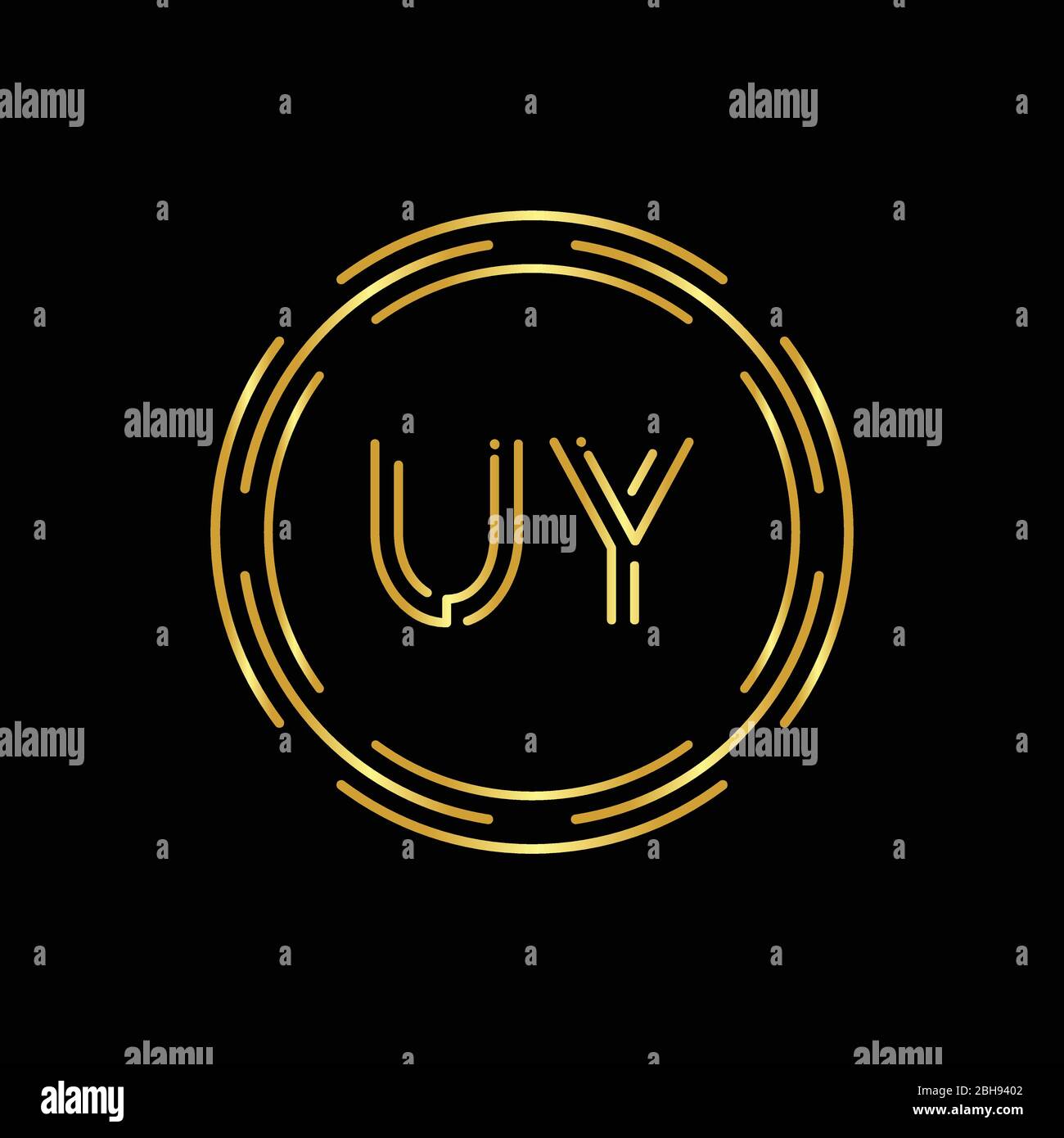 Initial UY Logo Creative Typography Vector Template. Digital Abstract Letter UY Logo Design ...