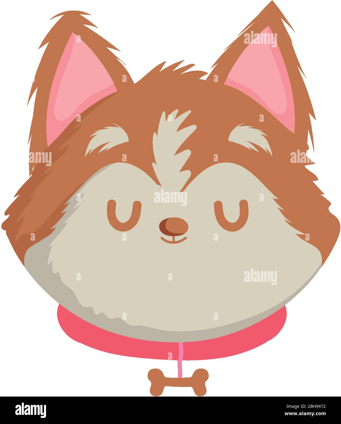 little dog head cartoon isolated icon white background vector ...