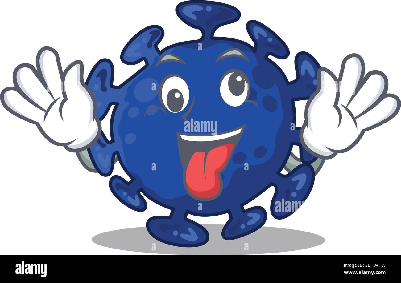 A cartoon design of streptococcus having a crazy face. Vector ...