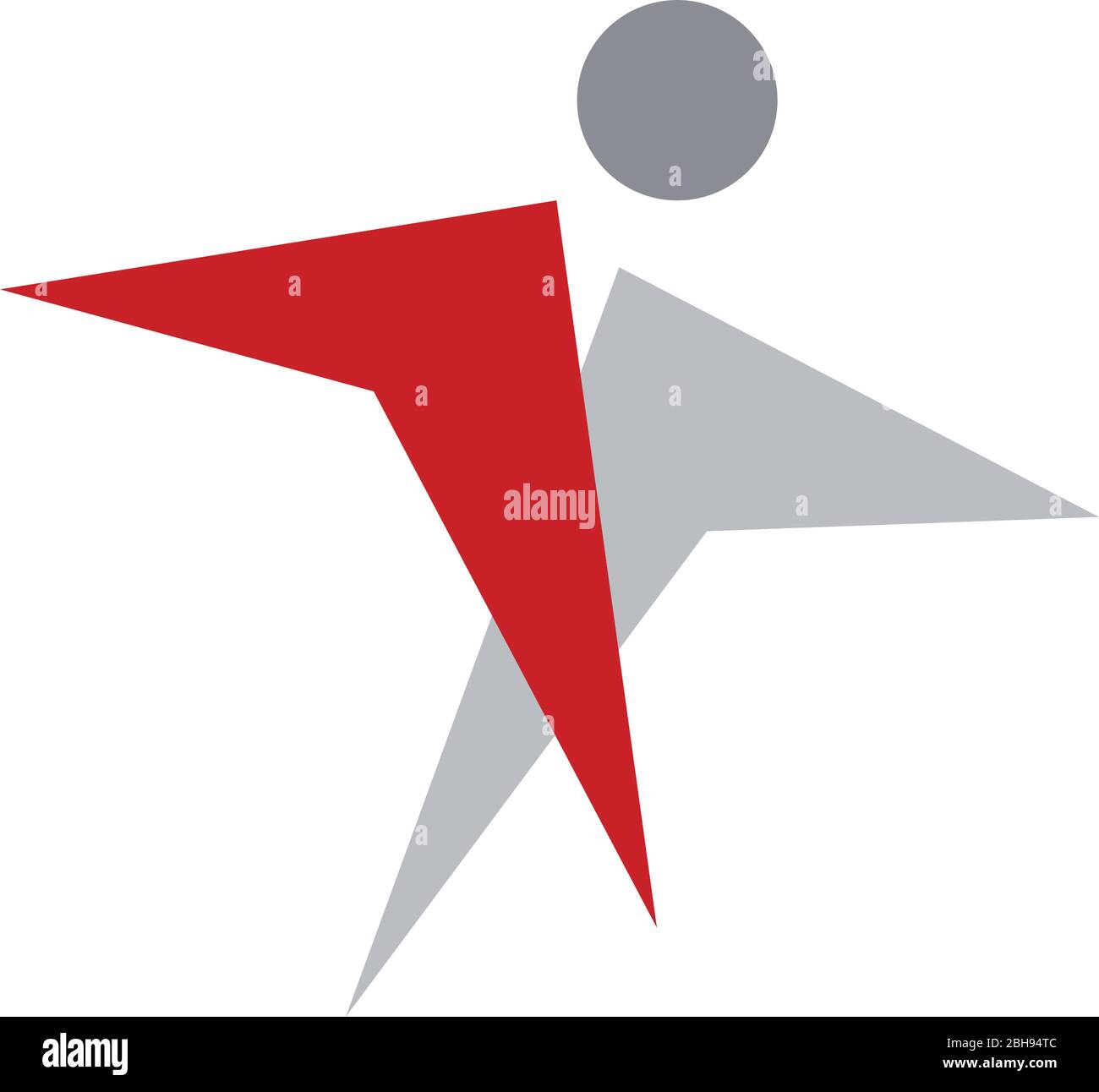 Vector abstract geometric shape of walking man, with arrows Stock ...