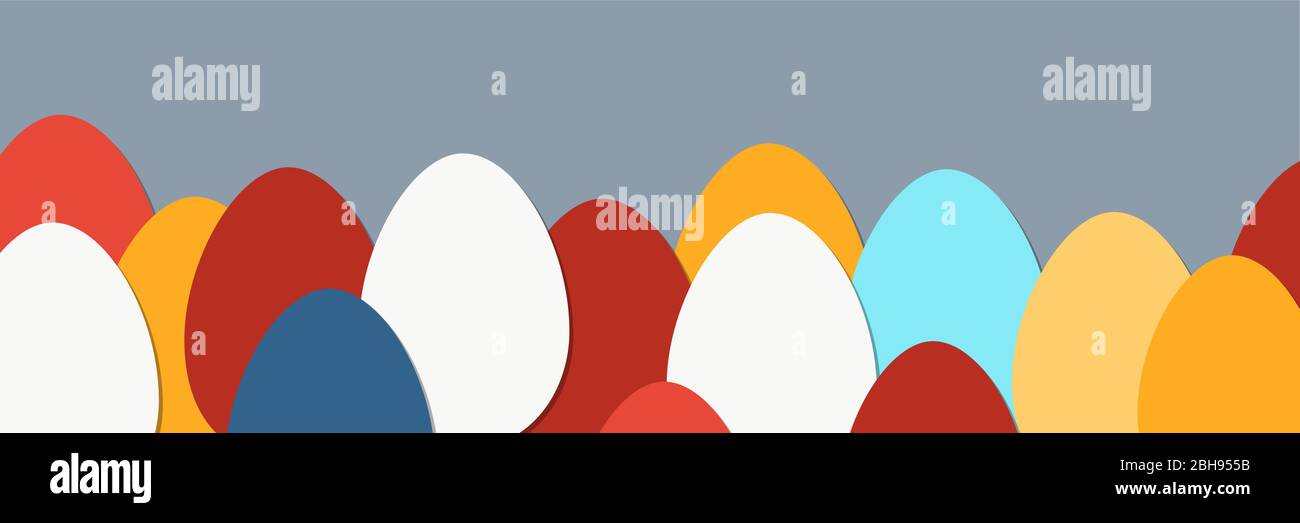 Easter banner, background with abstract eggs, vector illustration Stock ...