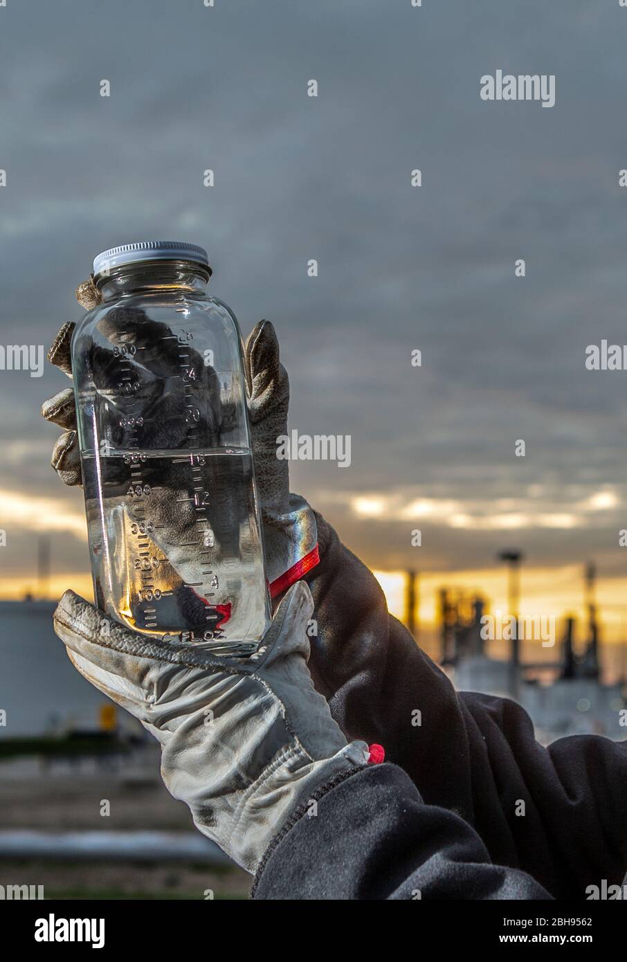 Chemical sample taken at refinery Stock Photo - Alamy