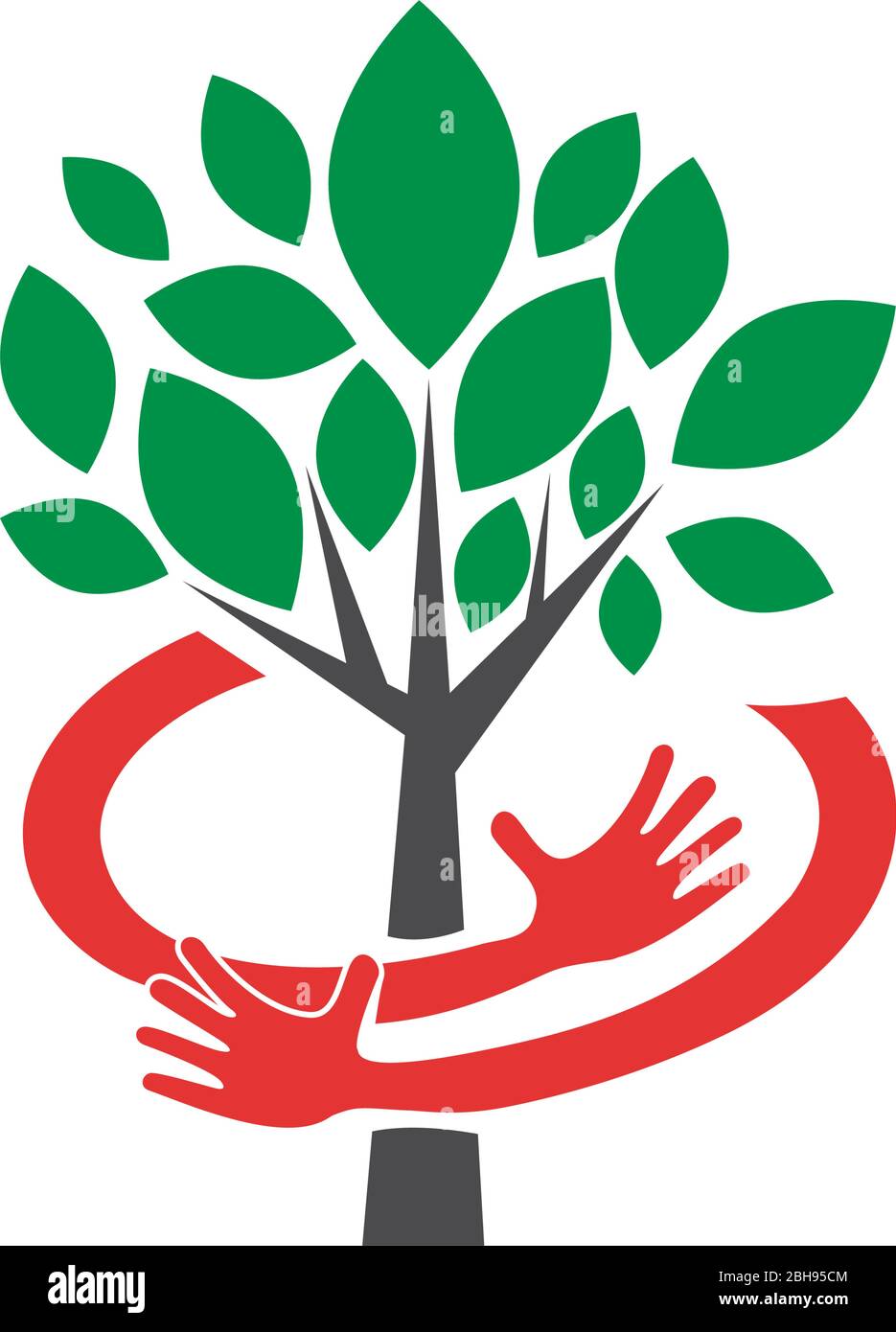 Vector abstract safe organic farming, embrace a tree Stock Vector Image ...