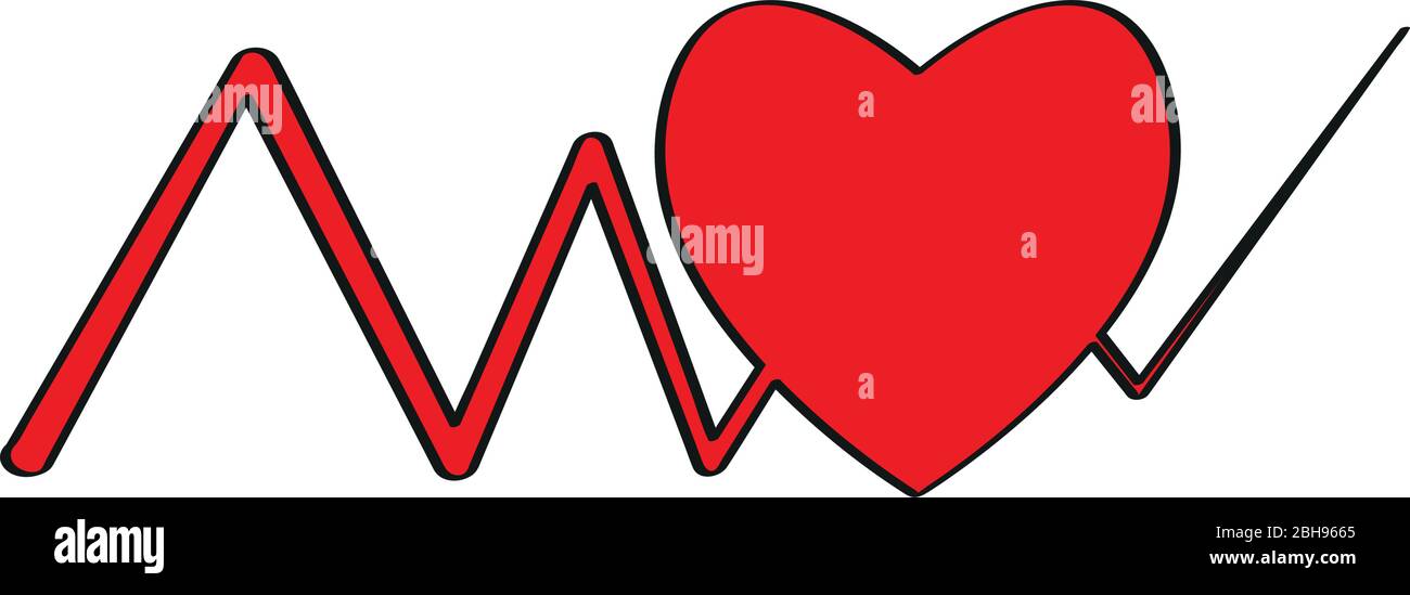 Electrocardiogram in a heart icon Stock Vector Image & Art - Alamy