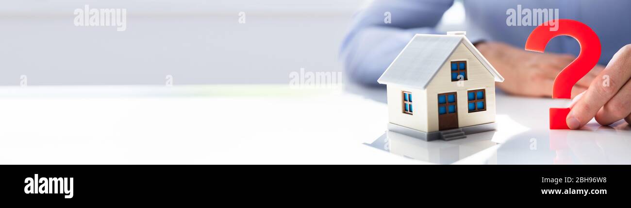 Real Estate House Question Mark And Mortgage Confusion Stock Photo - Alamy