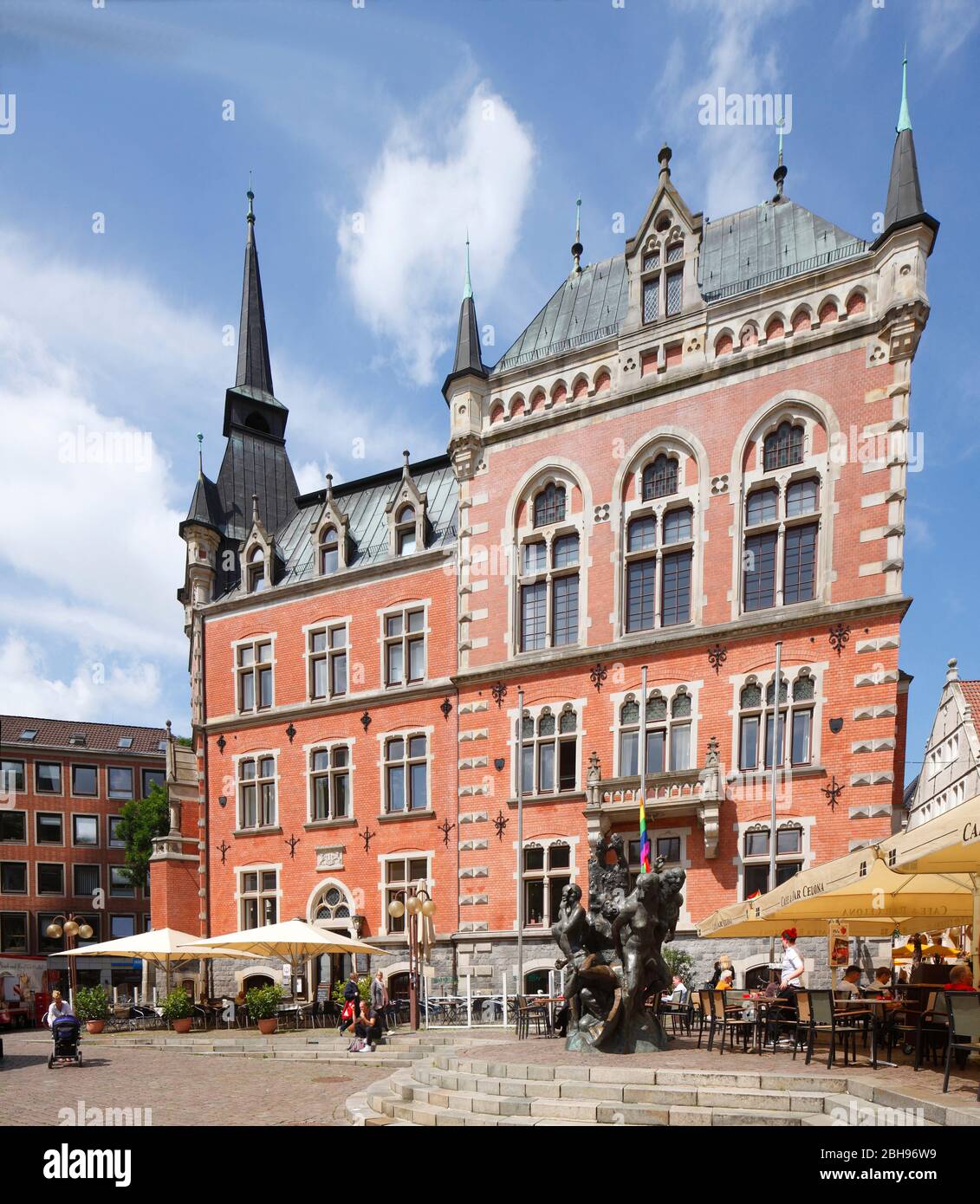 Old Town Hall at Market place, Oldenburg, Lower Saxony, Germany Stock ...
