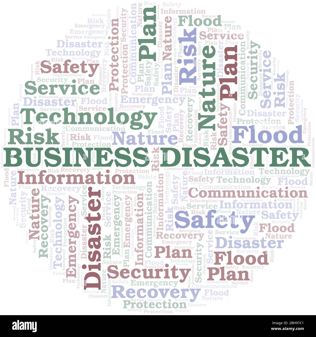 Business Disaster typography vector word cloud. Wordcloud collage made ...