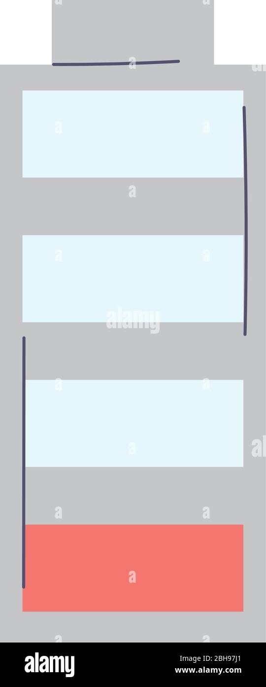 low battery charge isolated icon on white background vector ...
