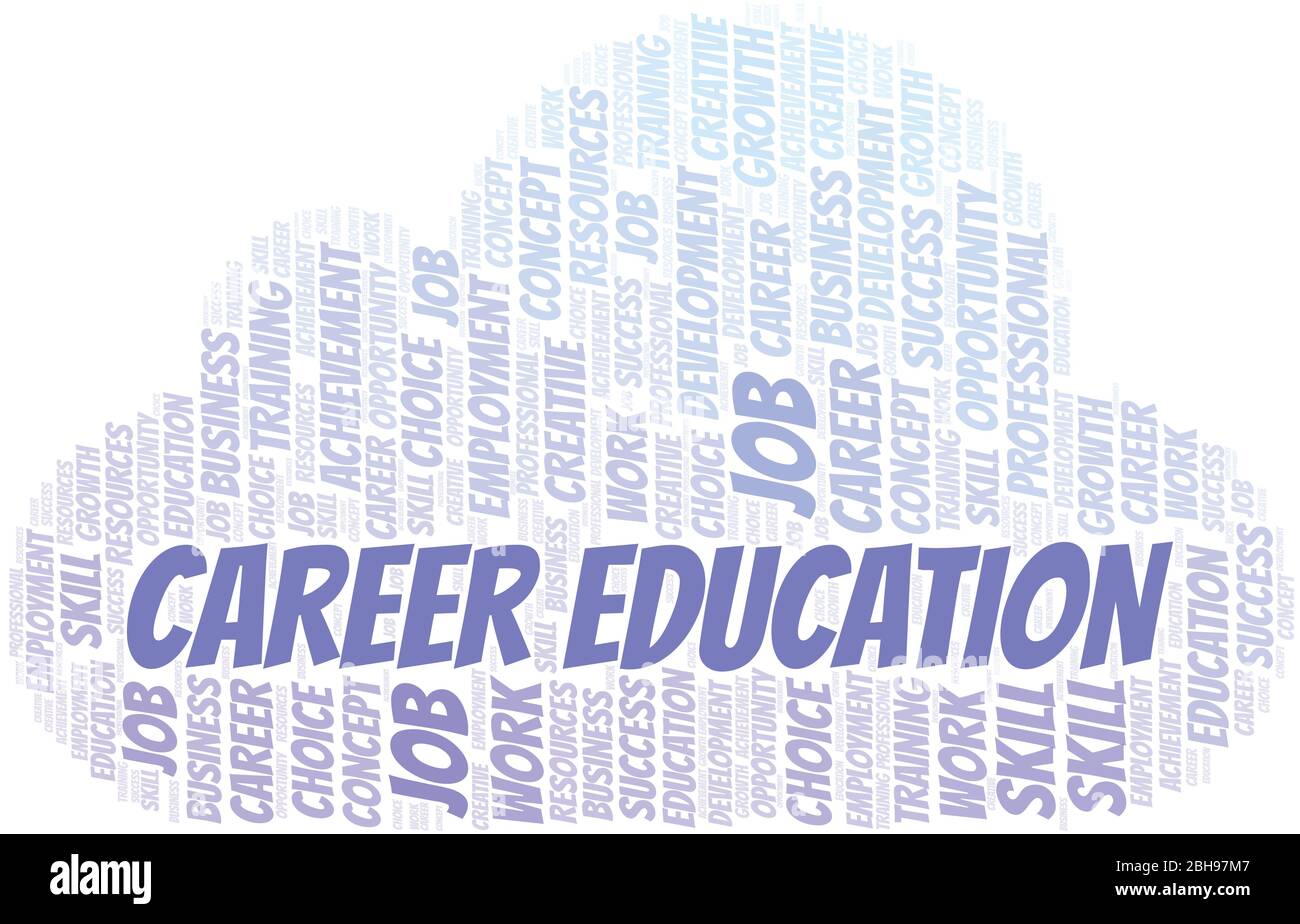 Career Education typography vector word cloud. Wordcloud collage made ...