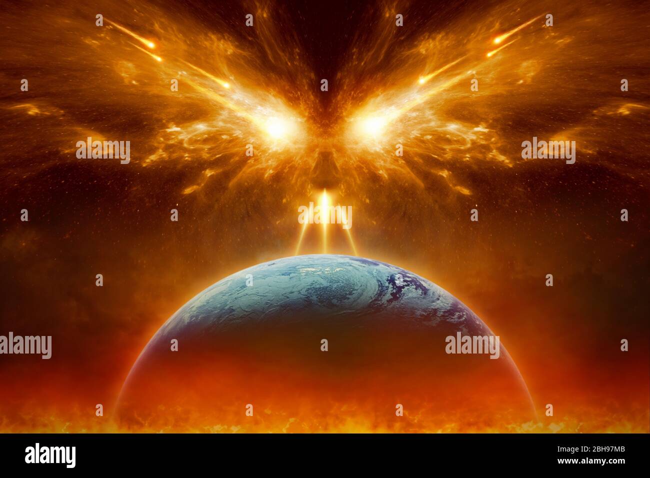 Religious apocalyptic background - judgment day, end of world, complete ...