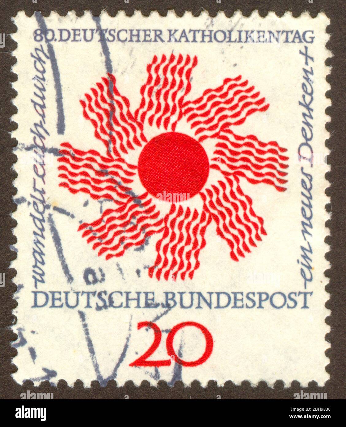 GERMANY -CIRCA 1964: Stamp of Germany. Sun symbol, circa 1964 Stock ...