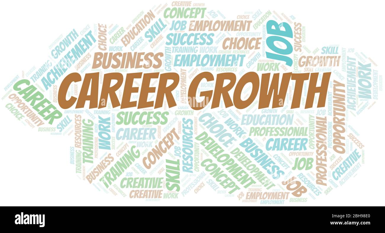 Career Growth typography vector word cloud. Wordcloud collage made with ...