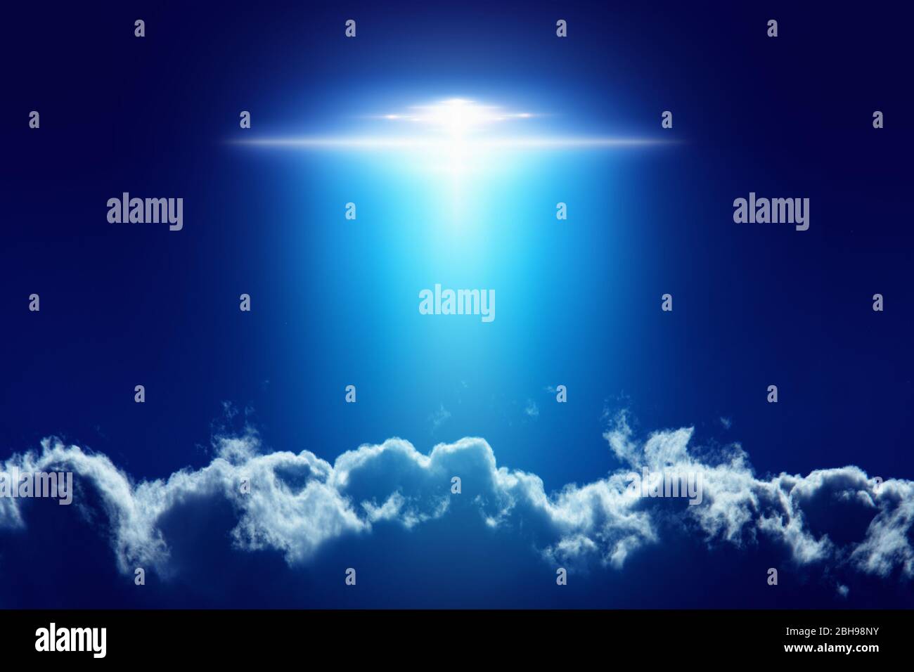 Fantastic background - extraterrestrial aliens spaceship, ufo with ...