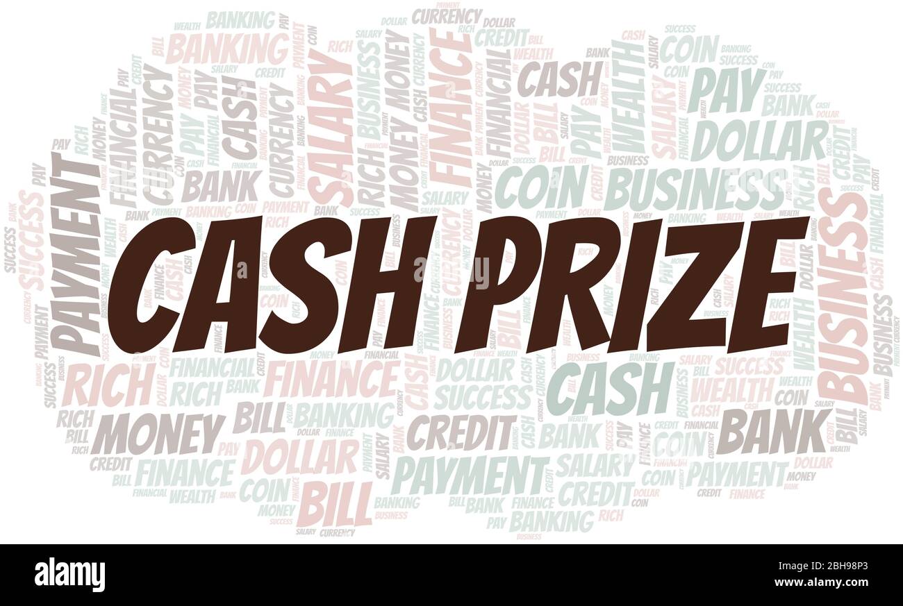 Cash Prize typography vector word cloud. Wordcloud collage made with ...
