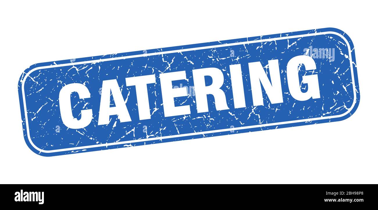 catering stamp. catering square grungy blue sign Stock Vector Image ...