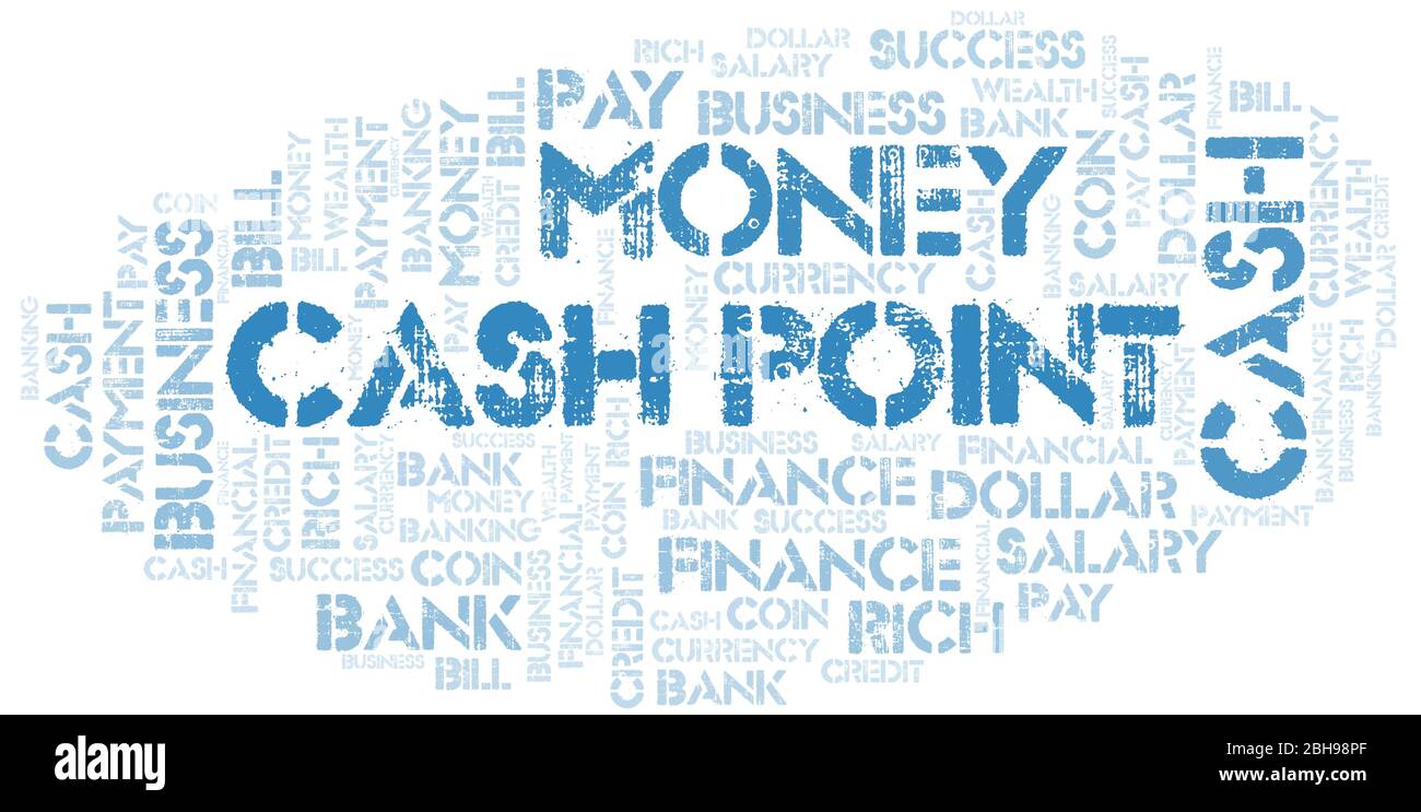Cash Point typography vector word cloud. Wordcloud collage made with ...