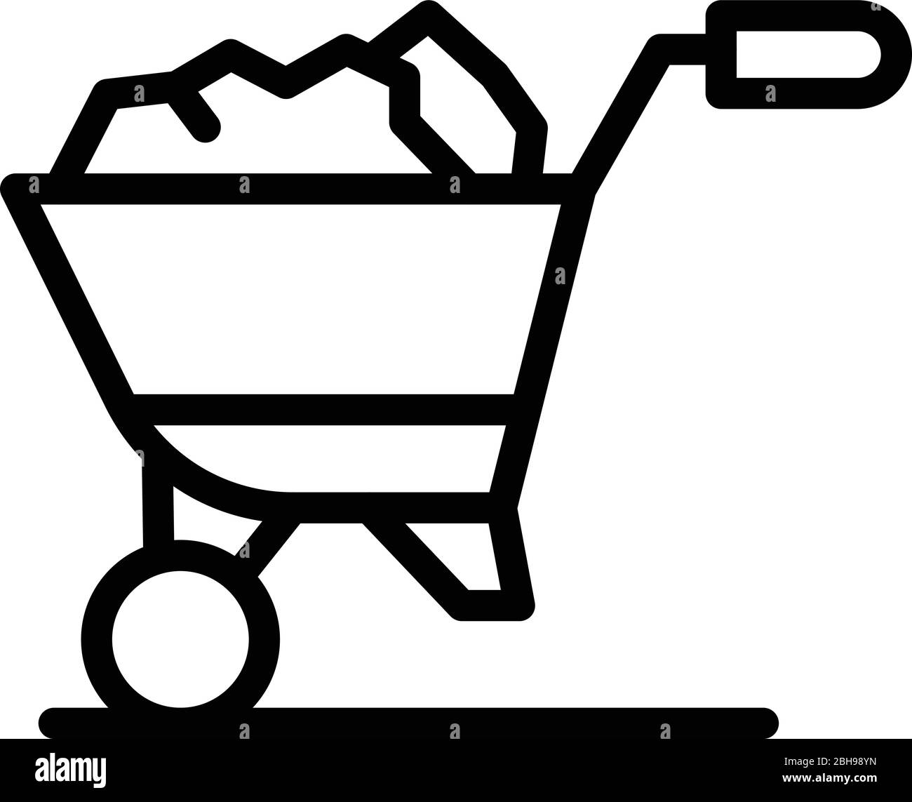 Full ground wheelbarrow icon, outline style Stock Vector Image & Art ...