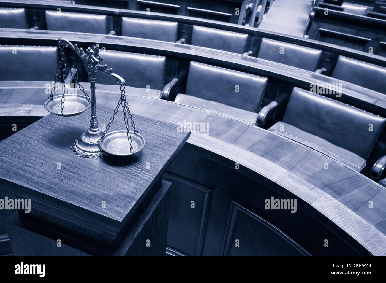 Scales of justice , law and justice concept , blue toned Stock Photo ...
