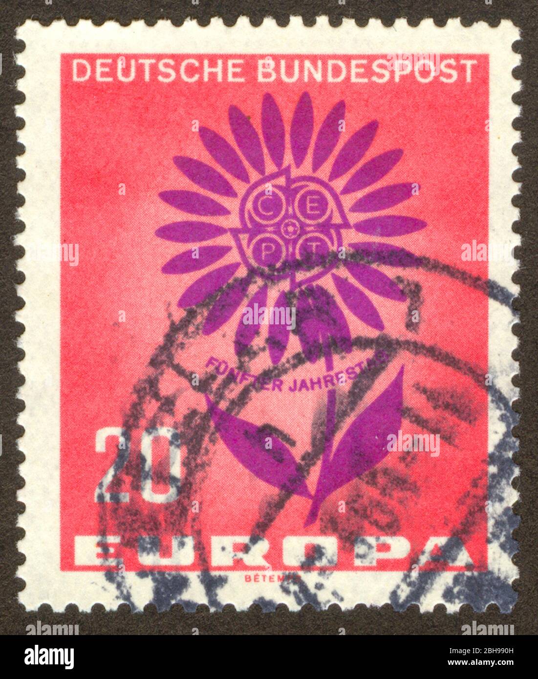 GERMANY -CIRCA 1964: German stamp with a flower, circa 1964 Stock Photo ...