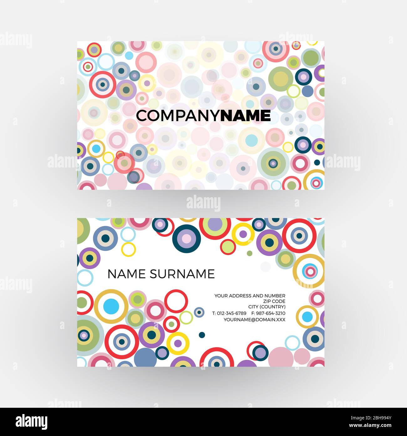 Vector abstract minimal geometric round circle. Business card Stock ...
