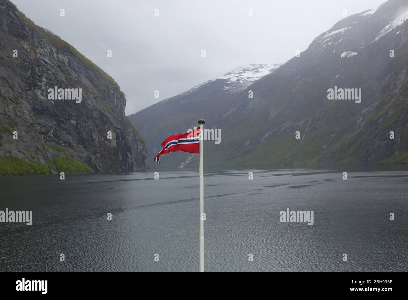 View from ferry on Geirangerfjord Stock Photo - Alamy