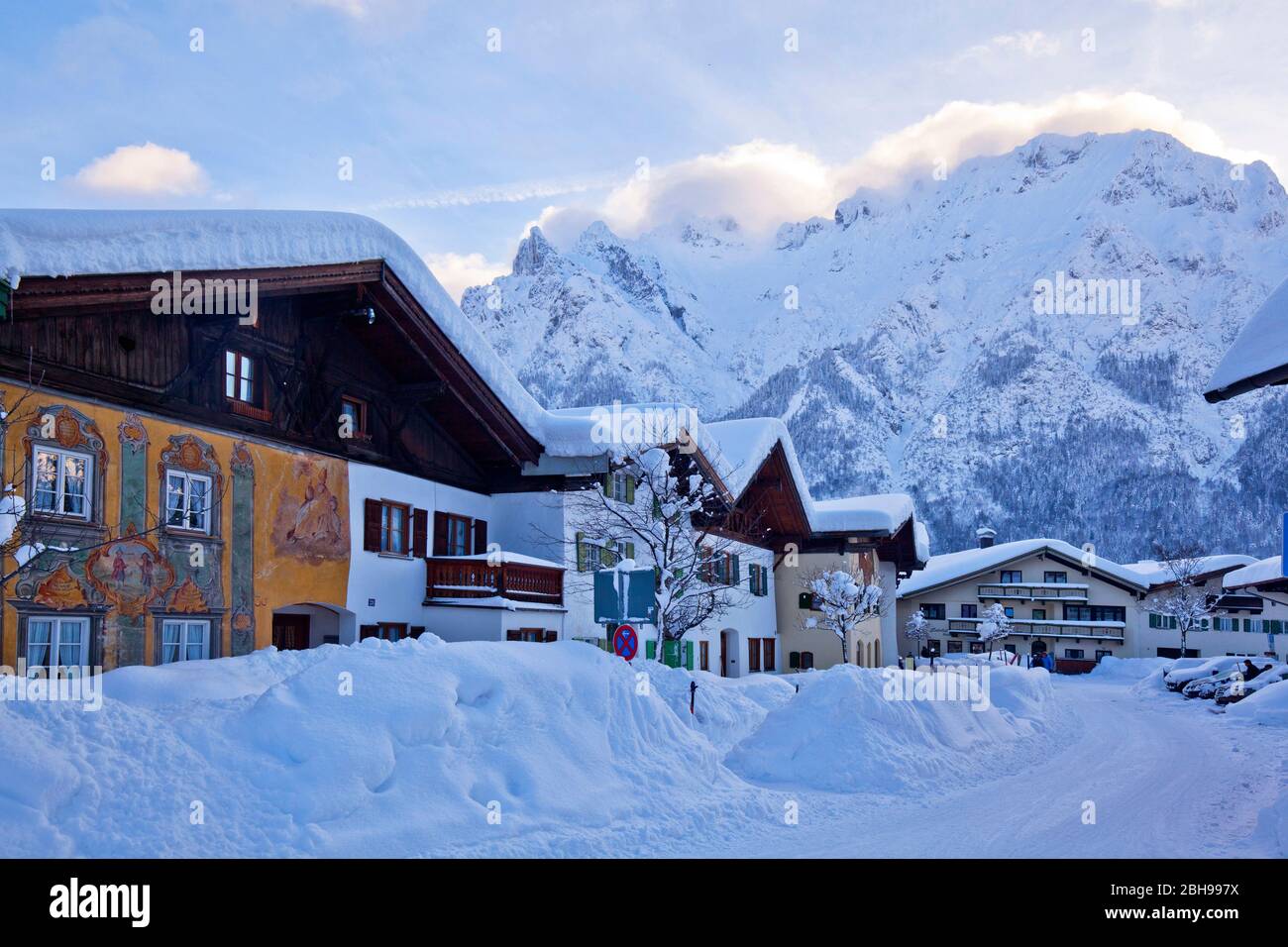 Mittenwald, village view, winter Stock Photo - Alamy