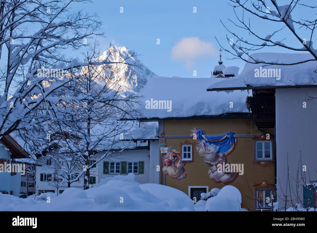 Mittenwald, village view, winter Stock Photo - Alamy