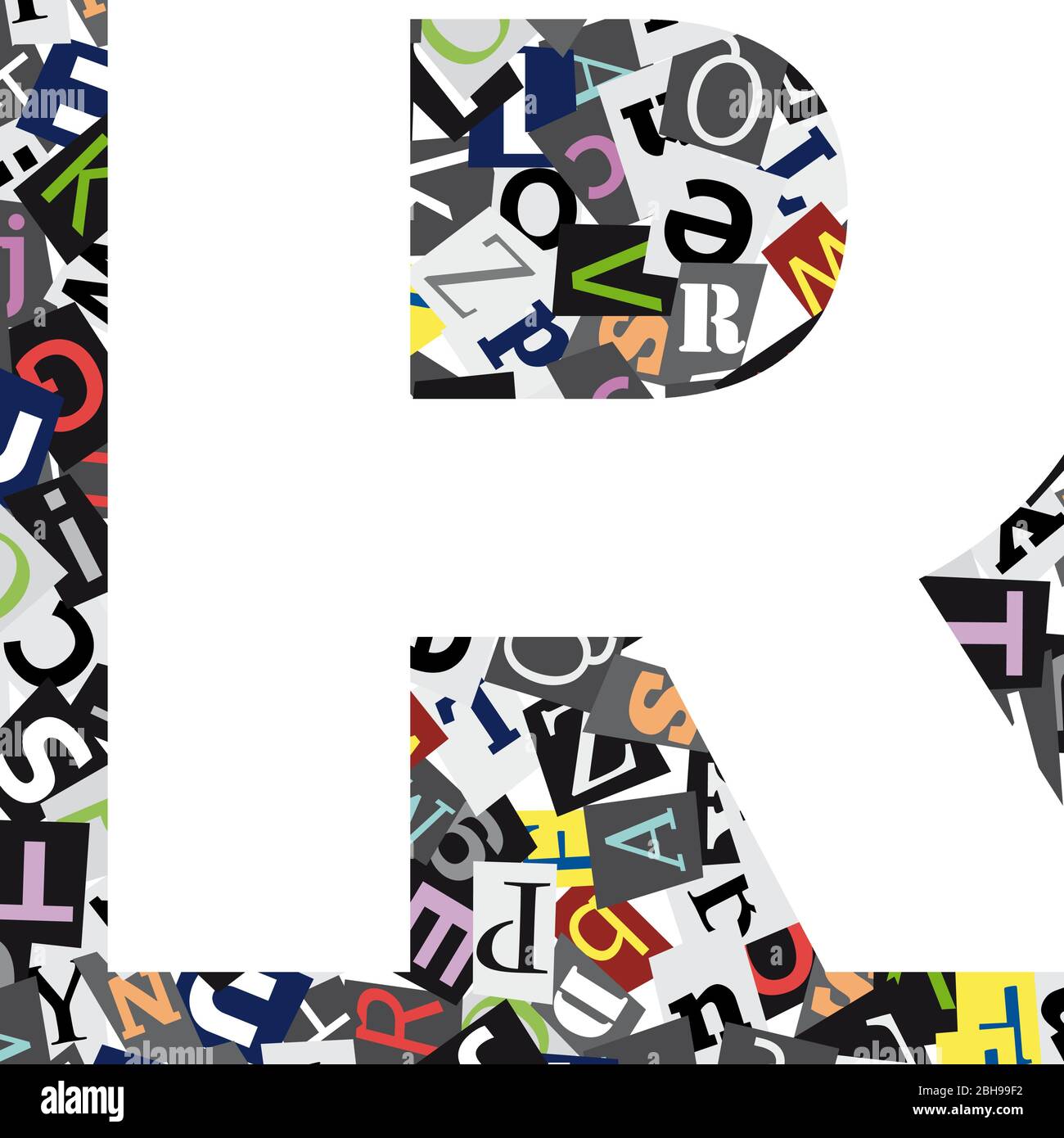 Vector geometric initial letter R on confused alphabet Stock Vector ...