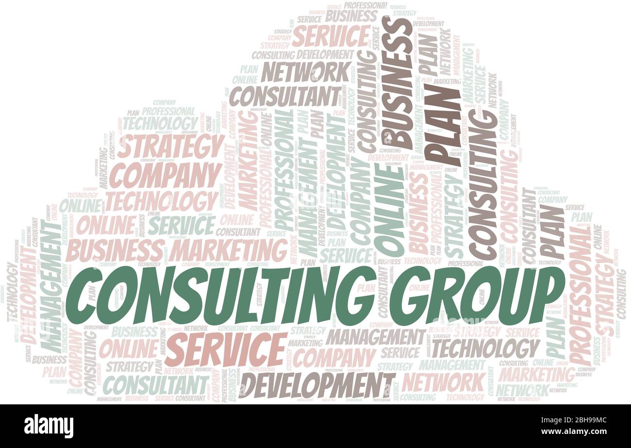 Consulting Group typography vector word cloud. Wordcloud collage made ...