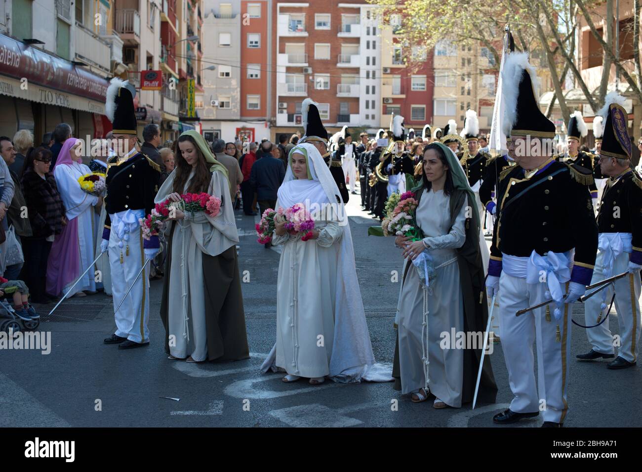 Easter Sunday parade of Holy Week Valencia Stock Photo - Alamy