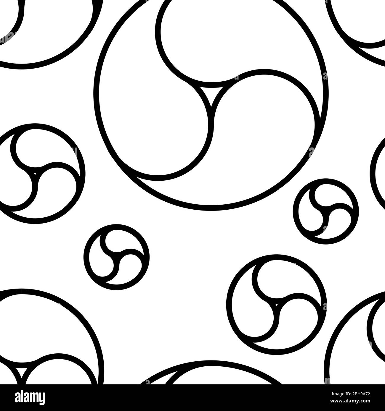 Seamless yin yang vector pattern Black and White Stock Photos & Images ...